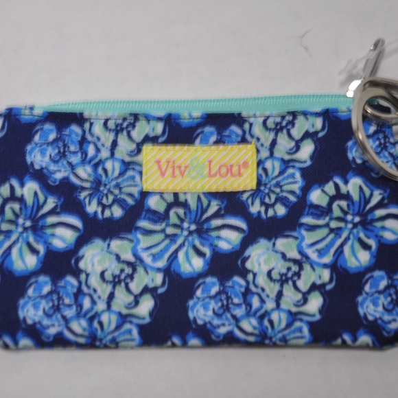 Viv & Lou | Accessories | Lanyard Id Case Blue Floral Badge Holder Nwt ...